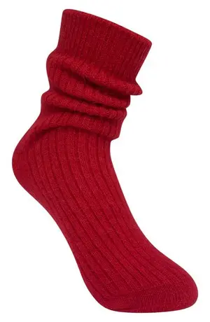 HIGH HEEL JUNGLE HIGH HEEL JUNGLE Cashmere Blend Crew Socks Red