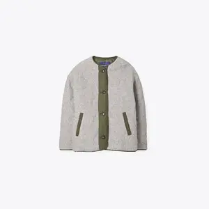 Tory Burch Reversible Quilted Fleece Jacket
