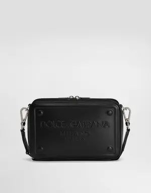Dolce & Gabbana Calfskin Crossbody Bag With Logo - Black