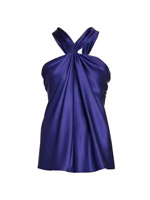 Giorgio Armani Halterneck Silk Blouse - Amethyst