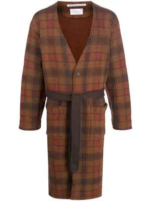 WHITE MOUNTAINEERING Checked Wool-mohair Blend Cardigan