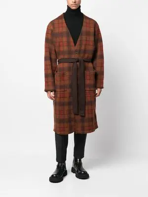 WHITE MOUNTAINEERING Checked Wool-mohair Blend Cardigan