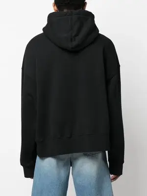 Palm Angels Curved Logo-print Hoodie - Black