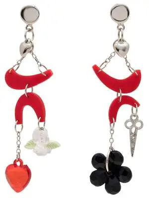 AMIR SLAMA Charm Detail Earrings - Red
