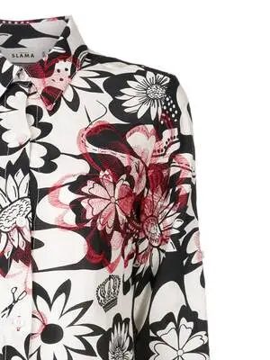 AMIR SLAMA Floral-print Beach Cover-up
