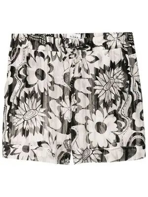 AMIR SLAMA High-waisted Floral-print Shorts