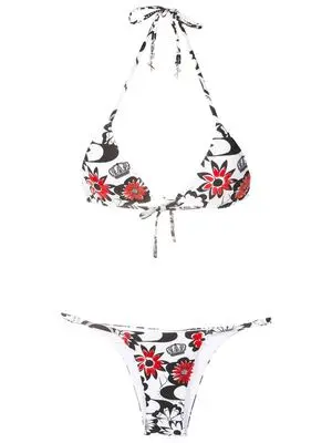 AMIR SLAMA Floral-print Bikini Set - Multicolour