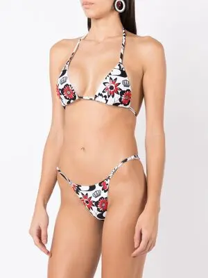 AMIR SLAMA Floral-print Bikini Set - Multicolour
