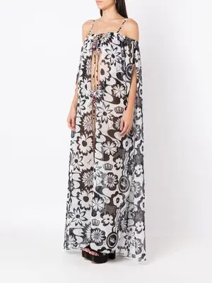 AMIR SLAMA Floral-print Beach Dress