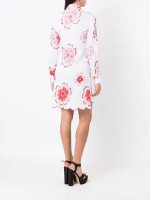 AMIR SLAMA Floral-embroidered Shirt Dress