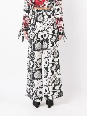 AMIR SLAMA Floral-print Wide-leg Trousers
