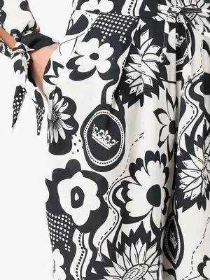 AMIR SLAMA Floral-print Wide-leg Trousers