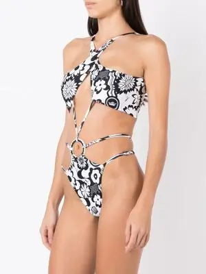 AMIR SLAMA Floral-print Swimsuit