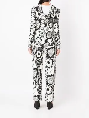 AMIR SLAMA Floral-print Zip-up Jacket
