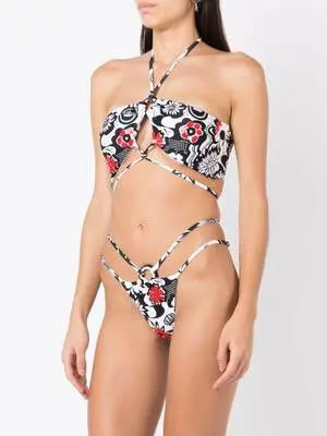 AMIR SLAMA Floral-print Bikini Set