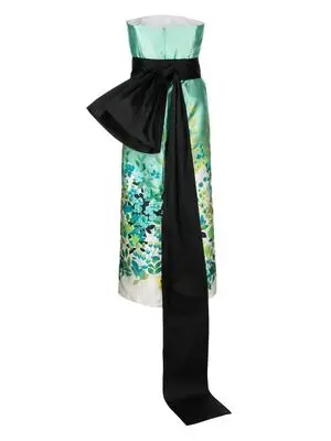 BAMBAH Oversized Bow Detail Gown - Green