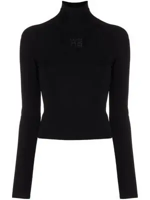Alexander Wang Roll Neck Embossed-logo Jumper