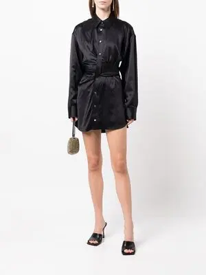 Alexander Wang Draped Satin Shirt Dress