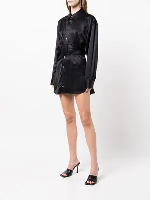 Alexander Wang Draped Satin Shirt Dress