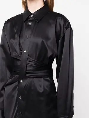 Alexander Wang Draped Satin Shirt Dress