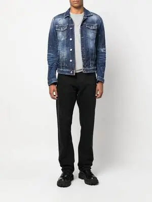 Dsquared2 Paint Splatter-print Denim Jacket