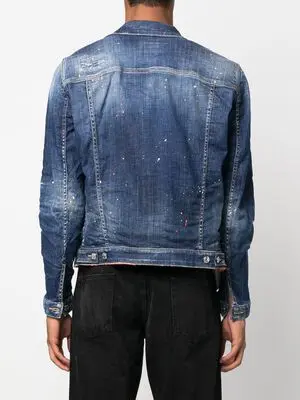 Dsquared2 Paint Splatter-print Denim Jacket