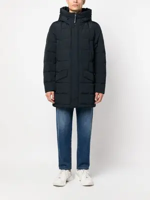 Woolrich Funnel Neck Padded Coat - Blue