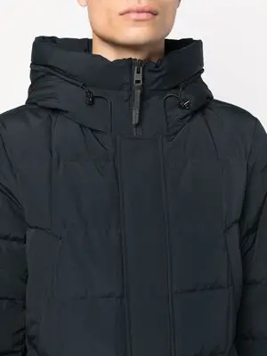 Woolrich Funnel Neck Padded Coat - Blue