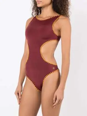 BRIGITTE Contrast-stitch Cut-out Swimsuit