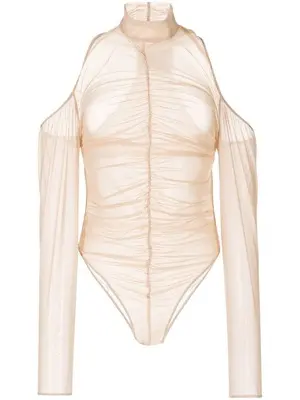 BOYAROVSKAYA Ruched Mesh Bodysuit