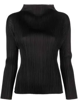 Issey Miyake High-neck Pleated Top