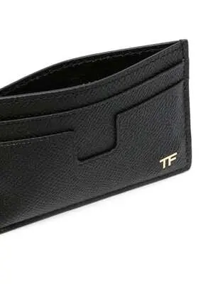 TOM FORD Small Grained-leather Card Holder - Black