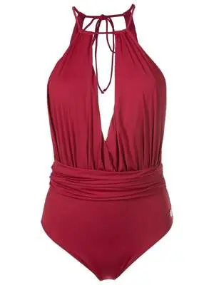 BRIGITTE Keyhole Halterneck One Piece - Red