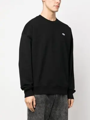 DIESEL® S-rob-doval-pj Cotton Sweatshirt - Black