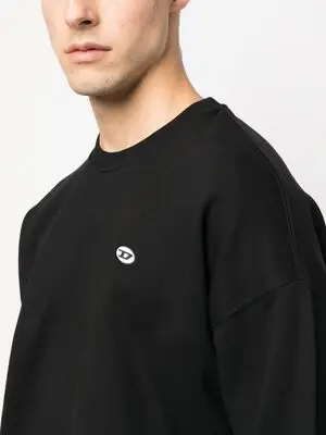 DIESEL® S-rob-doval-pj Cotton Sweatshirt - Black