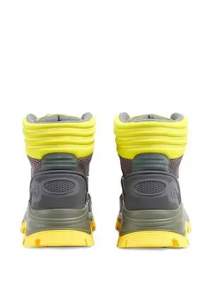 Gucci Contrast-panel Lace-up Boots