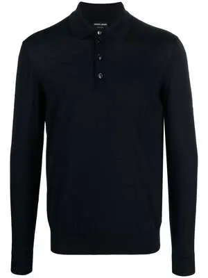 Giorgio Armani Button-front Long-sleeved Polo Shirt