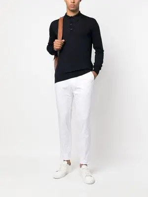 Giorgio Armani Button-front Long-sleeved Polo Shirt