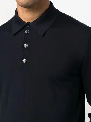 Giorgio Armani Button-front Long-sleeved Polo Shirt