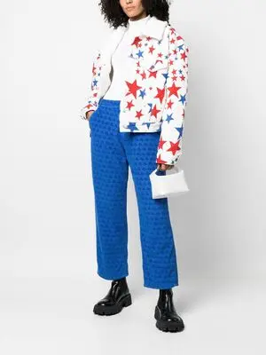 ERL Graphic-print Corduroy Trousers - Blue
