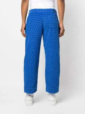 ERL Graphic-print Corduroy Trousers - Blue