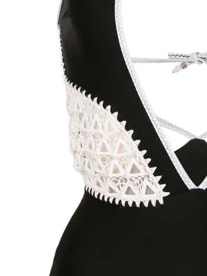 AMIR SLAMA Lace Detail Halterneck Swimsuit