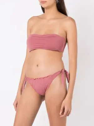 AMIR SLAMA Gathered-detailing Bandeau Bikini - Neutrals