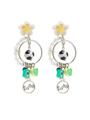 AMIR SLAMA Football-embellished Drop Earrings - Green