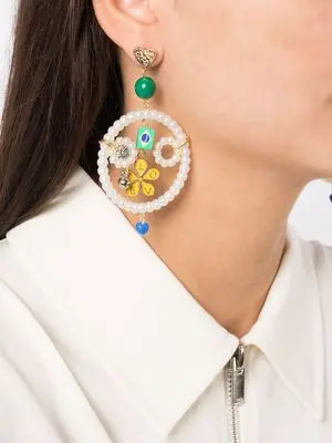 AMIR SLAMA Faux Pearl-embellished Drop Earrings