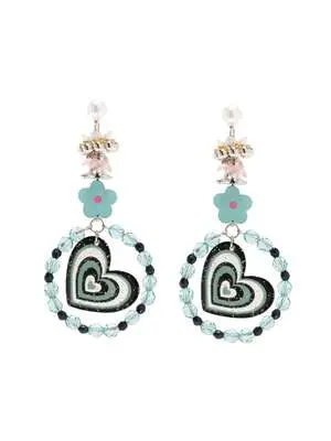 AMIR SLAMA Heart-embellished Drop Earrings - Blue