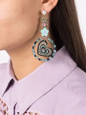 AMIR SLAMA Heart-embellished Drop Earrings