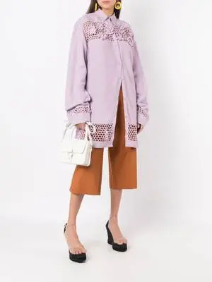 AMIR SLAMA Floral-lace Oversized Shirt