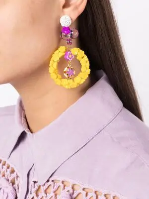 AMIR SLAMA Floral Appliqué Drop Earrings