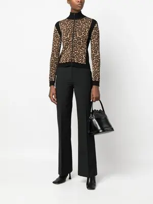 BLANCA VITA High-waisted Flared Trousers - Black